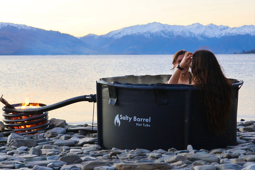 Salty Duo | Portable Wood Fired Hot Tub for Two – Salty Barrel Hot Tubs